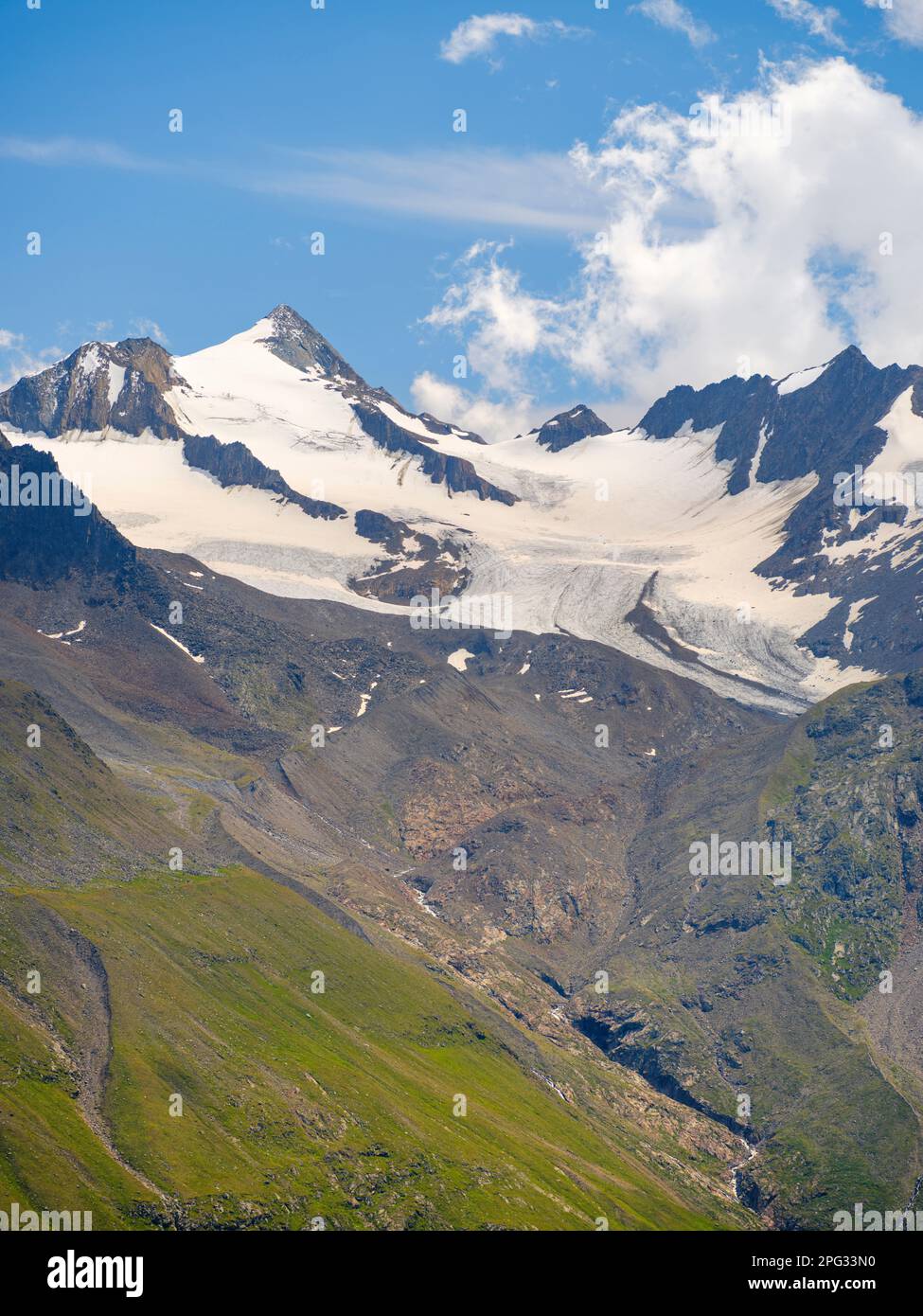 Blick auf Mt. Schalfkogel. Valley Venter Tal bei Vent in den ...