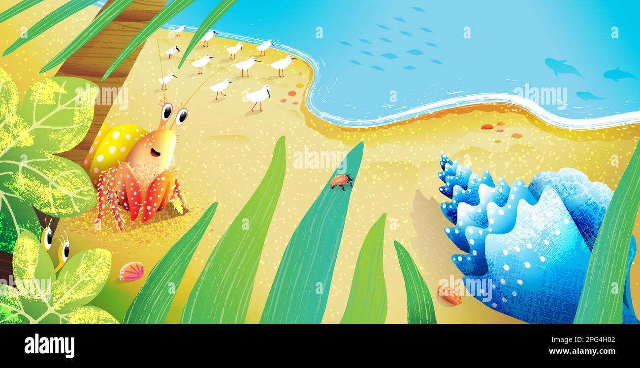 Cartoon vögel am strand Stock-Vektorgrafiken kaufen - Alamy