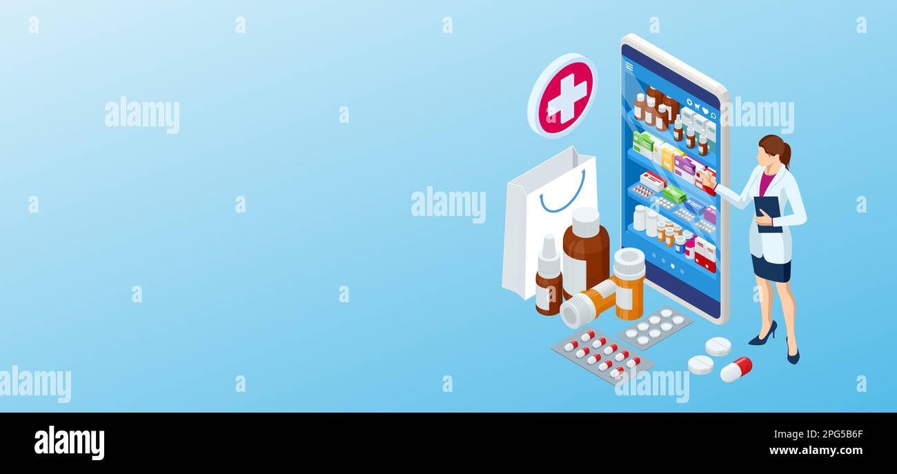 Online-Apotheke und Medizin mit einer medizinischen App. Medikamente ...
