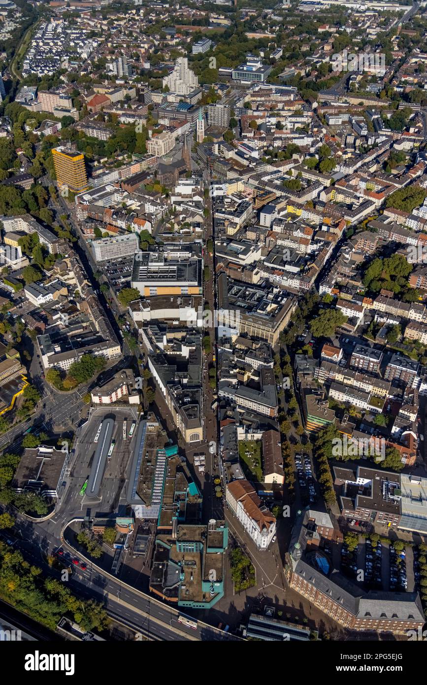 Luftaufnahme, Fußgängerzone Bahnhofstraße und Propsteikirche St ...