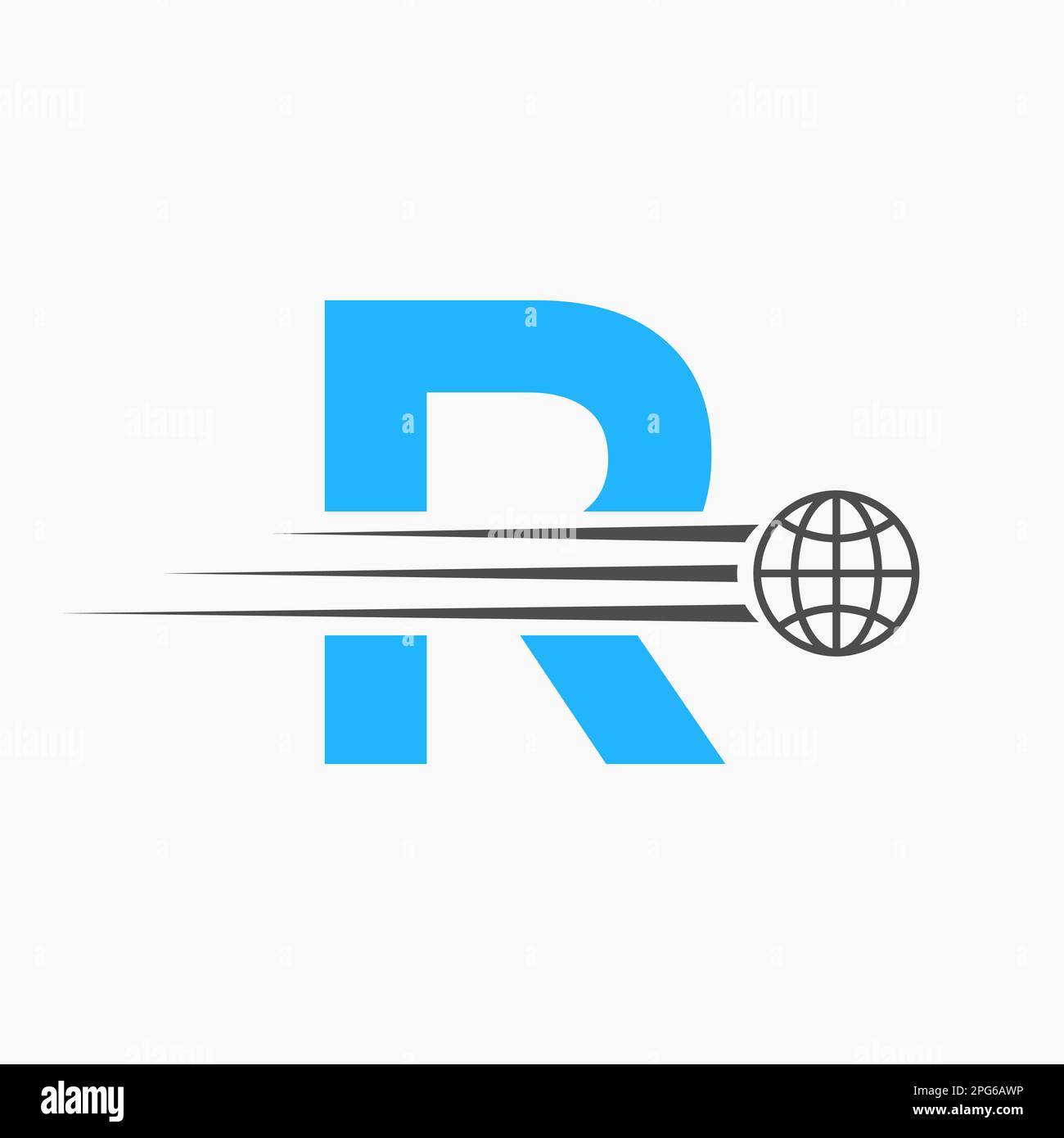 Letter R Global Logo Konzept mit Moving World Symbol. Vektorvorlage Für ...