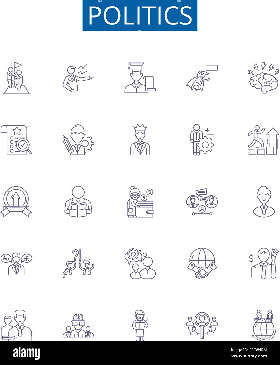 Symbole für politische Linien Zeichen gesetzt. Design-Sammlung von ...