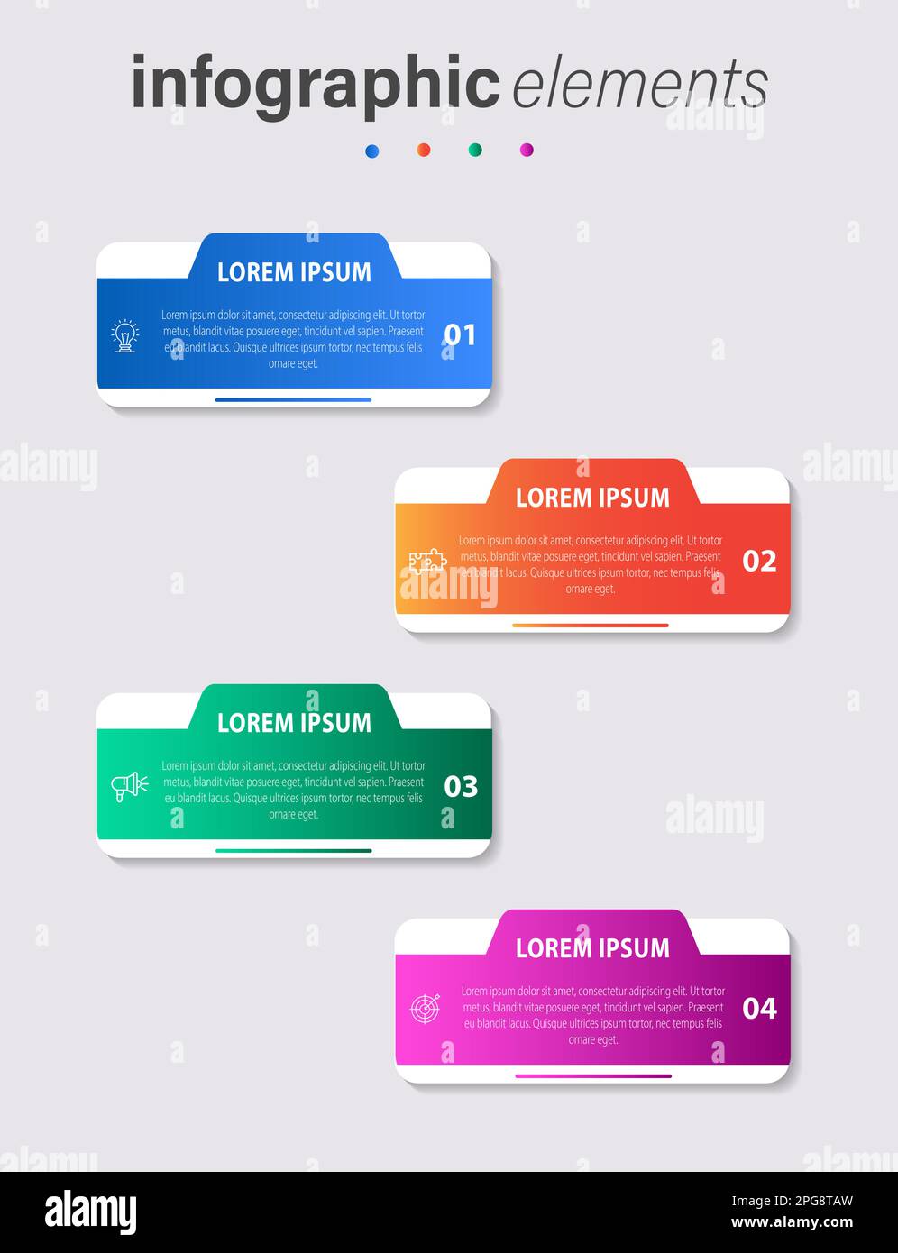 Vector Infographic Label Design-Vorlage mit Symbolen und 4 Optionen ...