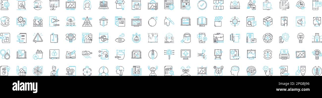 Illustrator-Vektorliniensymbole eingestellt. Illustrator, Vektor ...