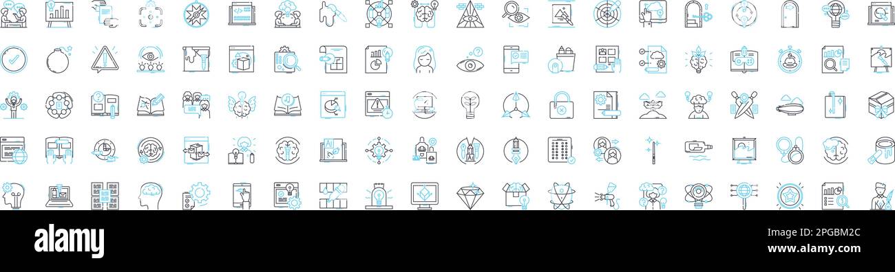 Symbole für Vektorlinien für Ideen und Kreativität. Ideen, Kreativität ...
