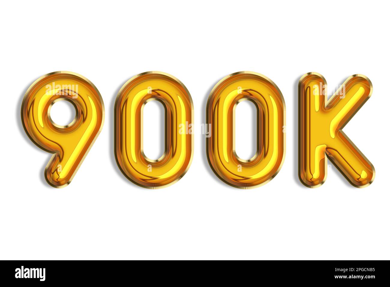 900 oder 900. Banner, realistische 3D goldene Heliumballons, Logo ...