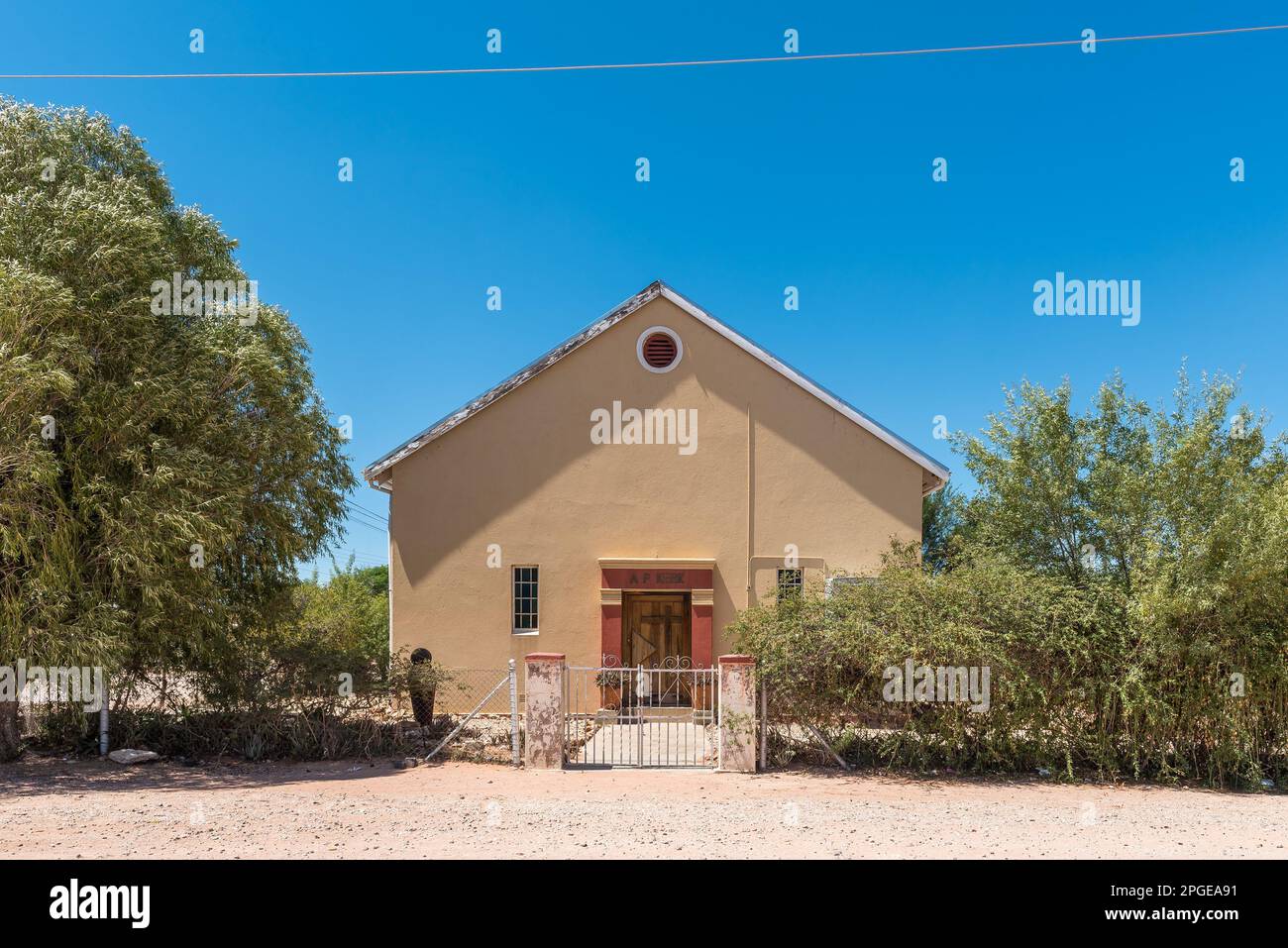 Groblershoop, Südafrika - 24. Februar 2023: Eine Straßenszene mit der ...