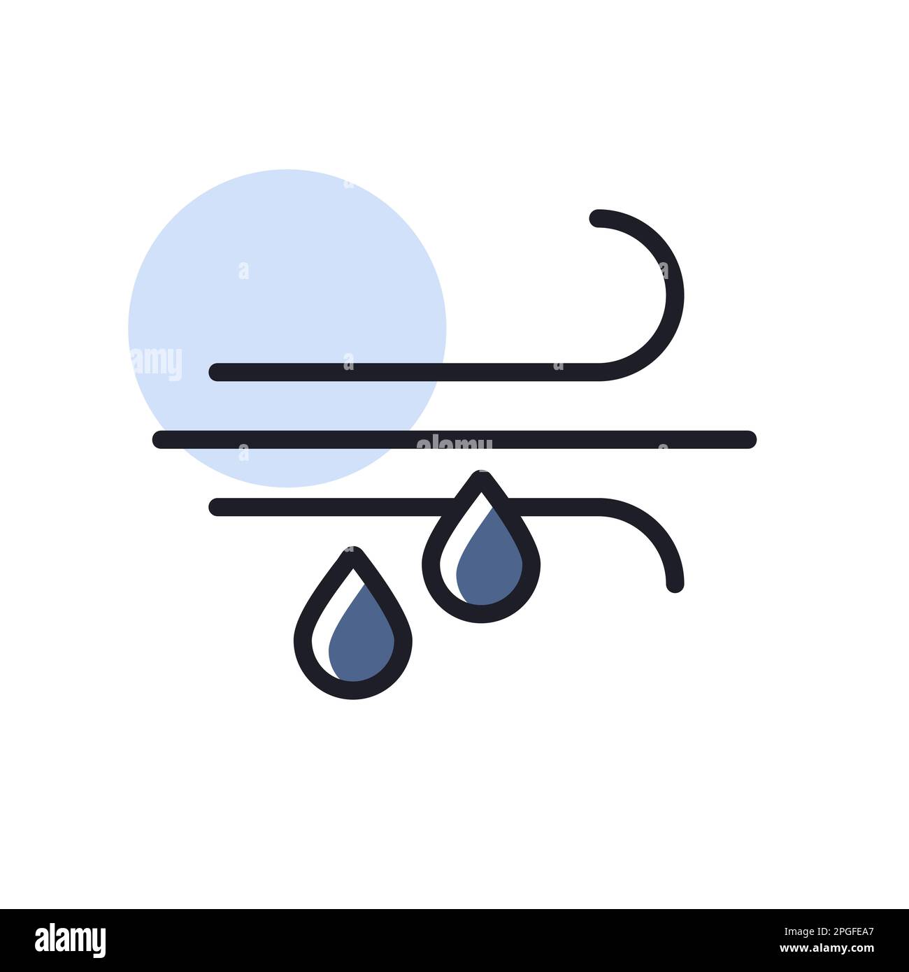 Vektorsymbol „Wind Regen“. Meteorologie Zeichen. Graph Symbol für ...