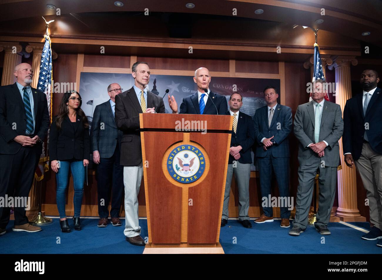 Washington, Usa. 22. März 2023. USA - MÄRZ 22: Auf dem Podium ...