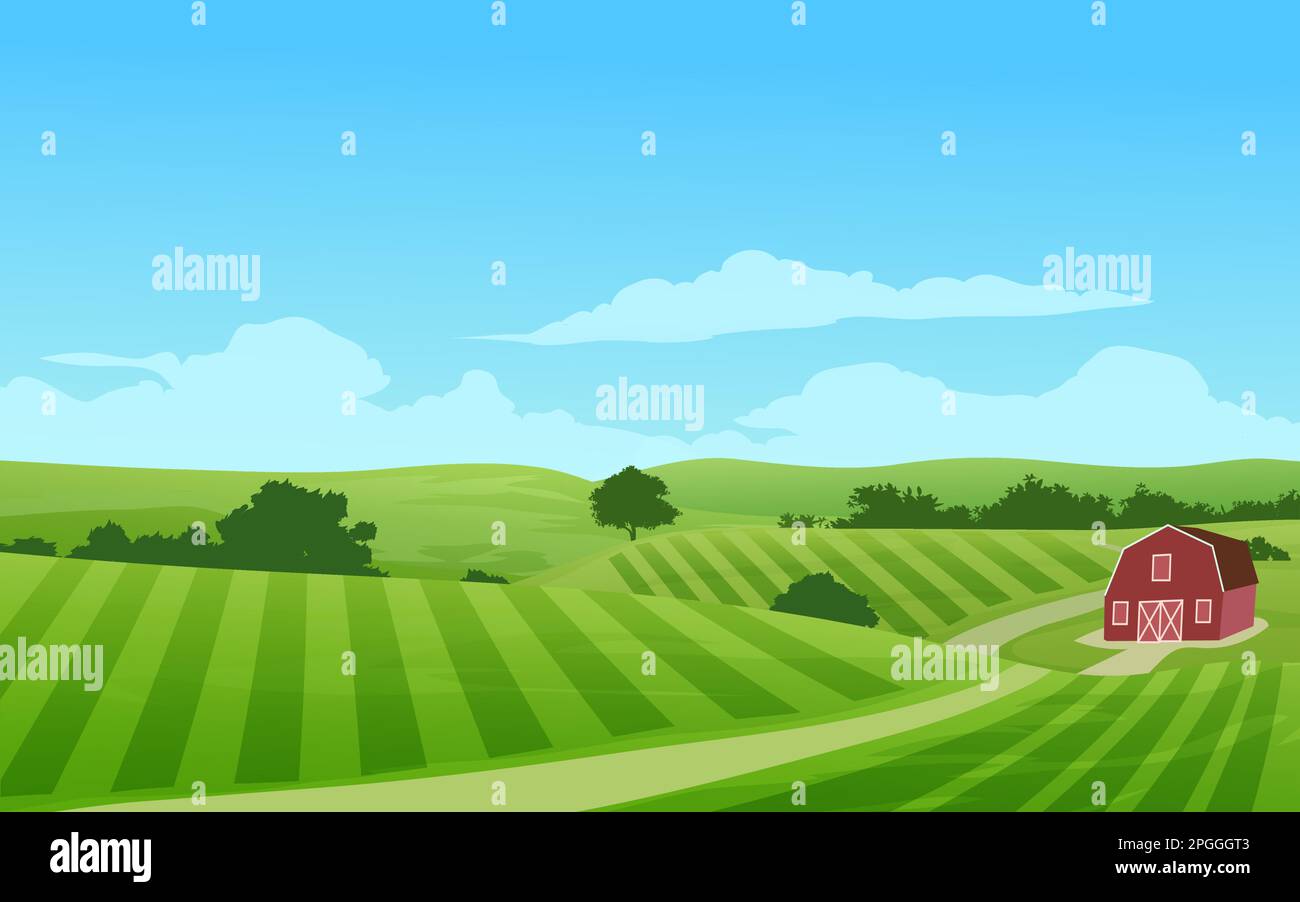 Bauernhof landschaft Stock-Vektorgrafiken kaufen - Alamy