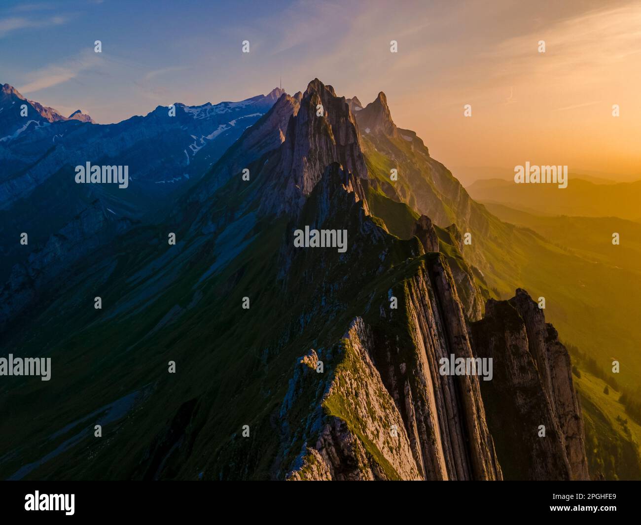 Schaeffler Gebirgskamm schweizer Alpstein, Appenzell Schweiz, ein ...