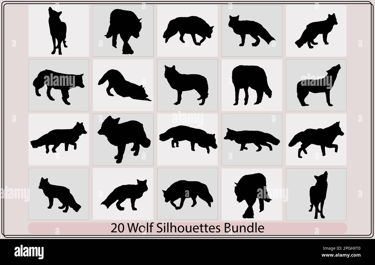 Schwarzer umriss silhouette fuchs Stock-Vektorgrafiken kaufen - Alamy