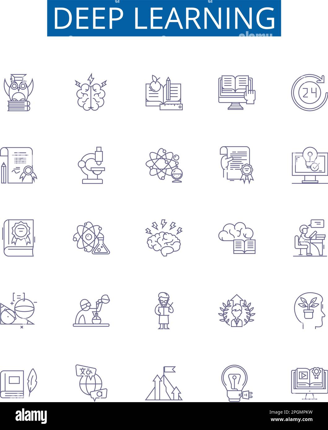 Symbole für Deep Learning Line sind gesetzt. Design-Sammlung von Deep ... Symbole für Deep Learning Line sind gesetzt. Design-Sammlung von Deep ...