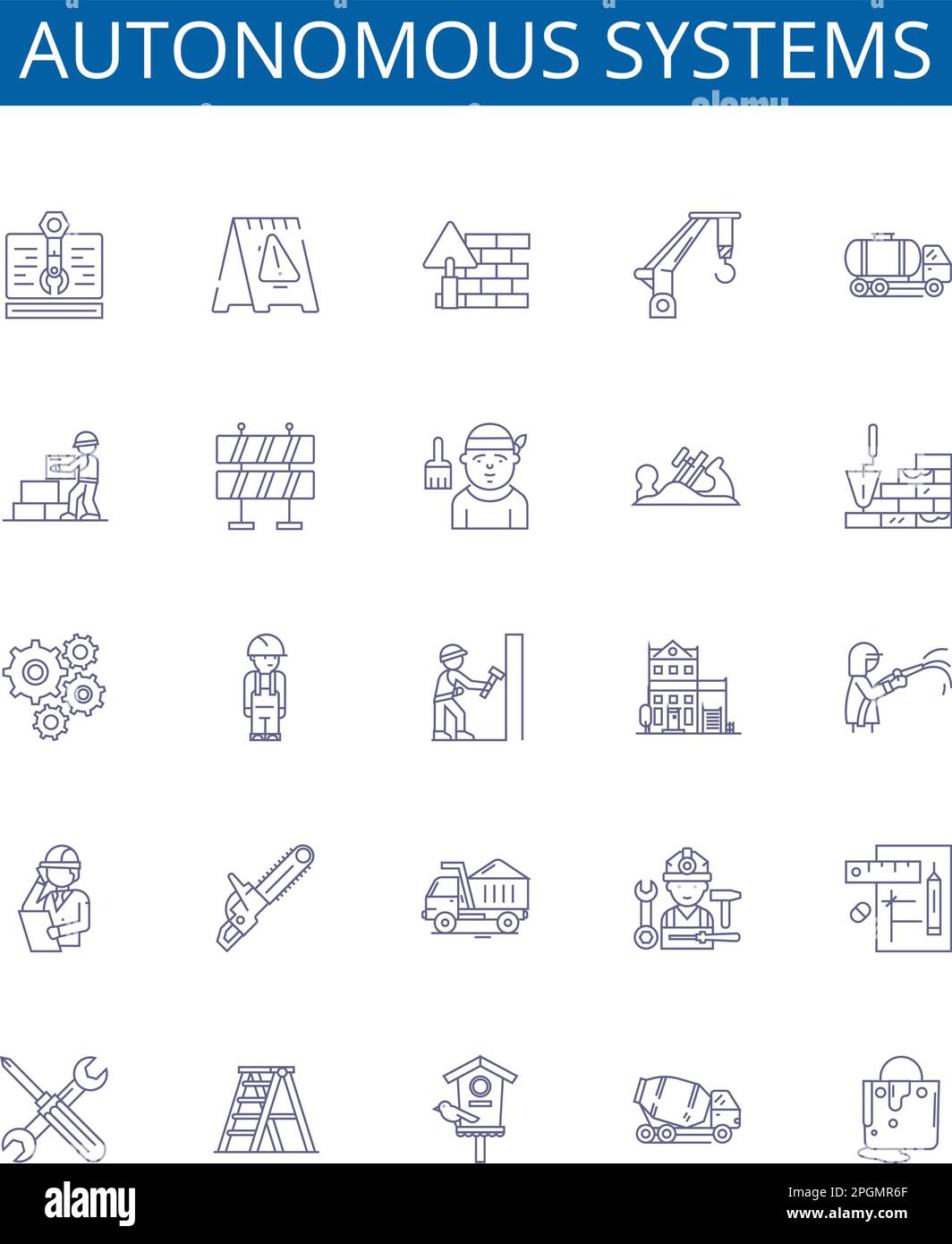 Symbole der autonomen Systeme sind eingestellt. Designkollektion von ...