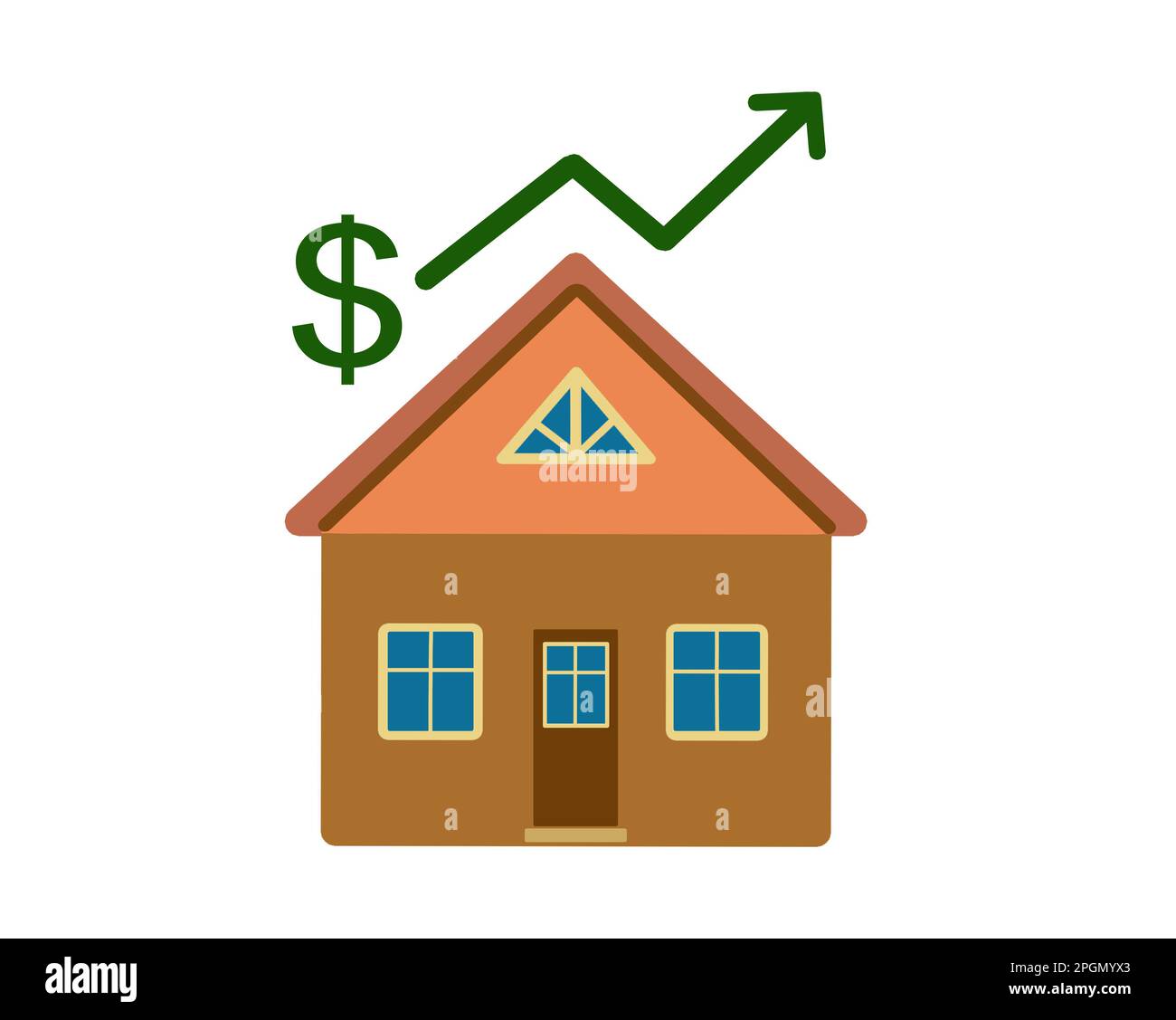 Eine Immobilie mit einem Anstieg des US-Dollar-Marktpreises ...