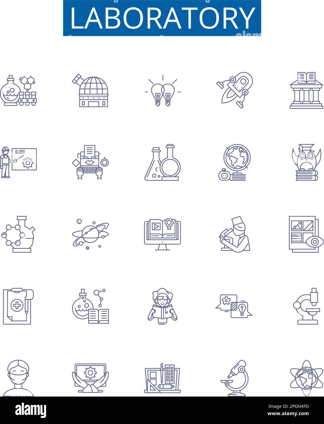 Symbole für Laborlinien sind eingestellt. Design-Sammlung von Labor ...