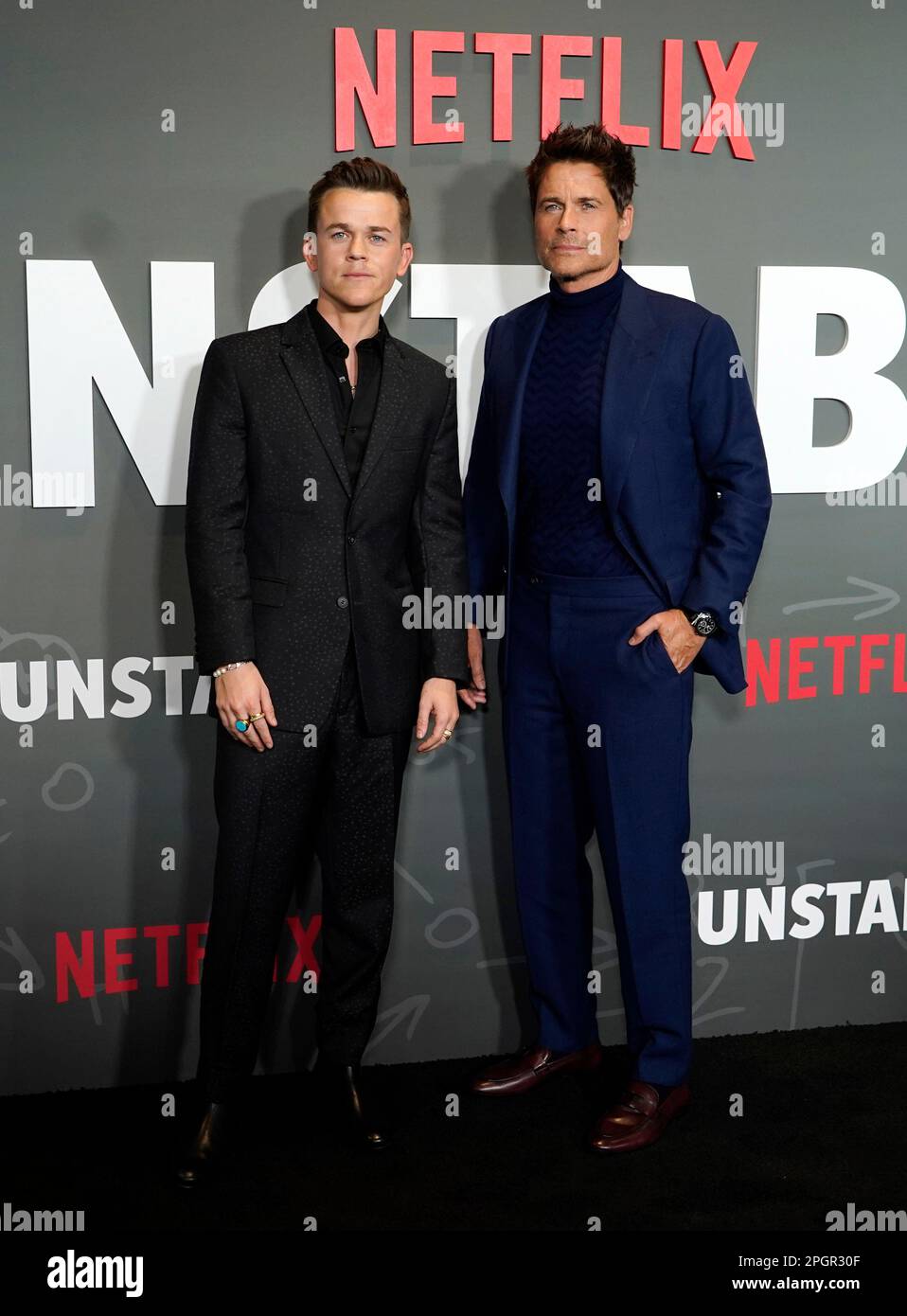 Rob Lowe, right, and his son John Owen Lowe pose together at the ...