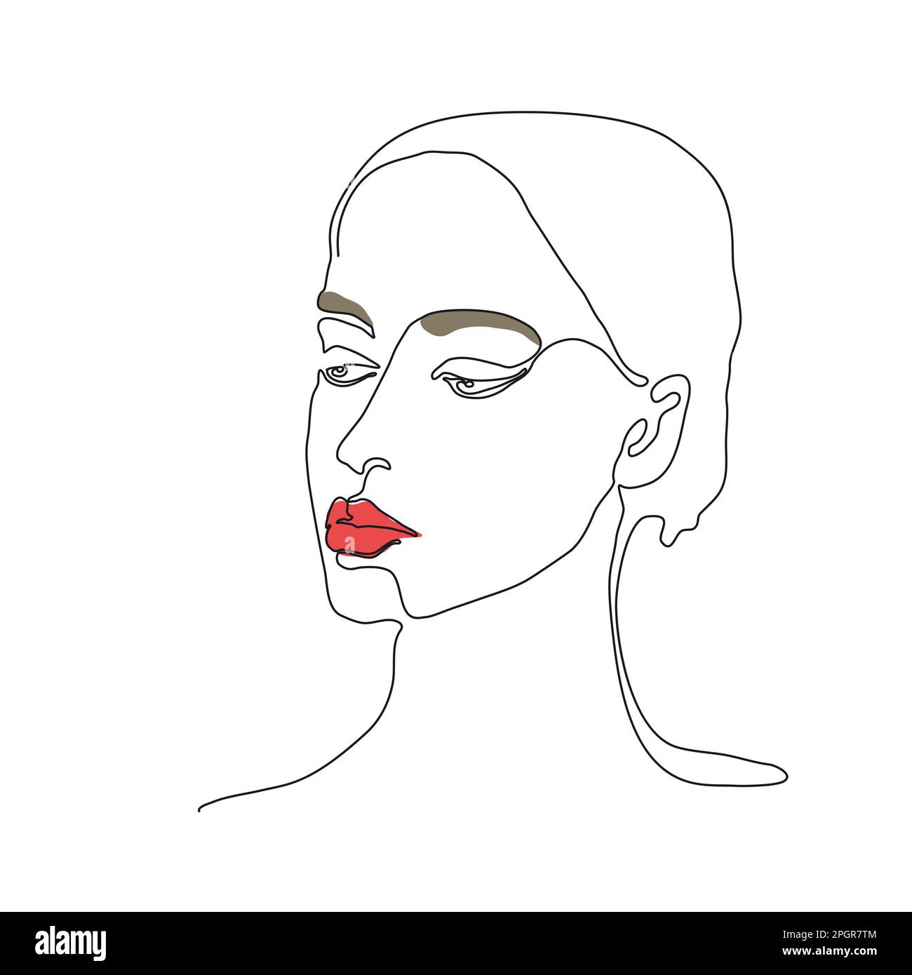 Minimalistisches Logo Von Woman Line Art. Fortlaufendes Zeichnen in ...