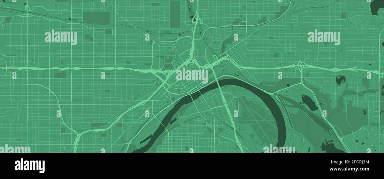 Hintergrund: Karte von Saint Paul, Minnesota, Poster „Grüne Stadt ...