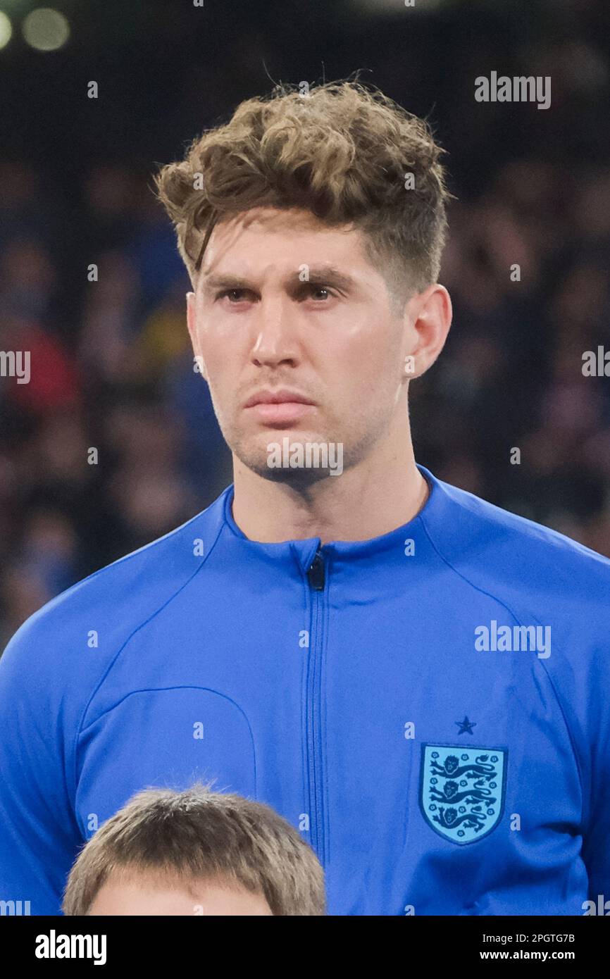 Der englische Verteidiger John Stones (Manchester City) spielt bei den ...