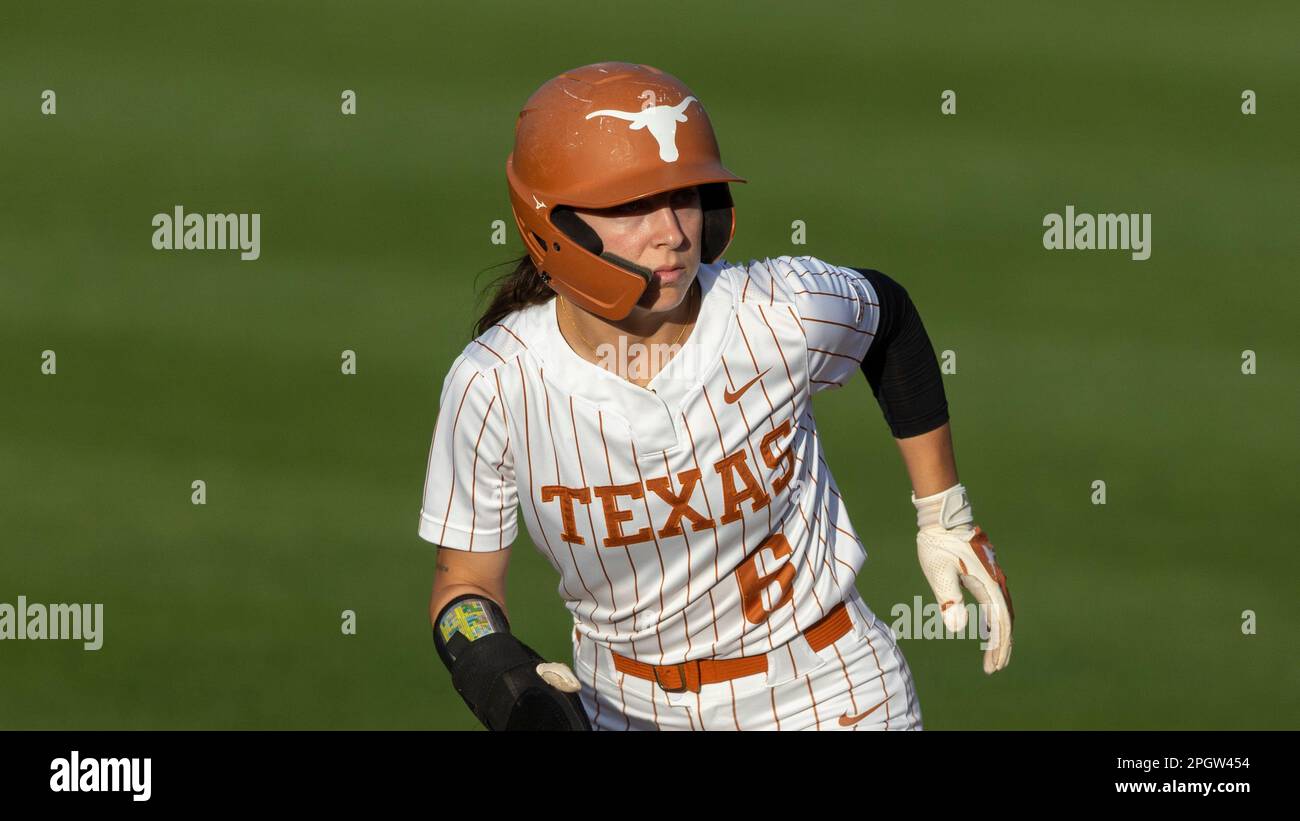 Texas left fielder Bella Dayton watches the Stephen F Austin pitch ...
