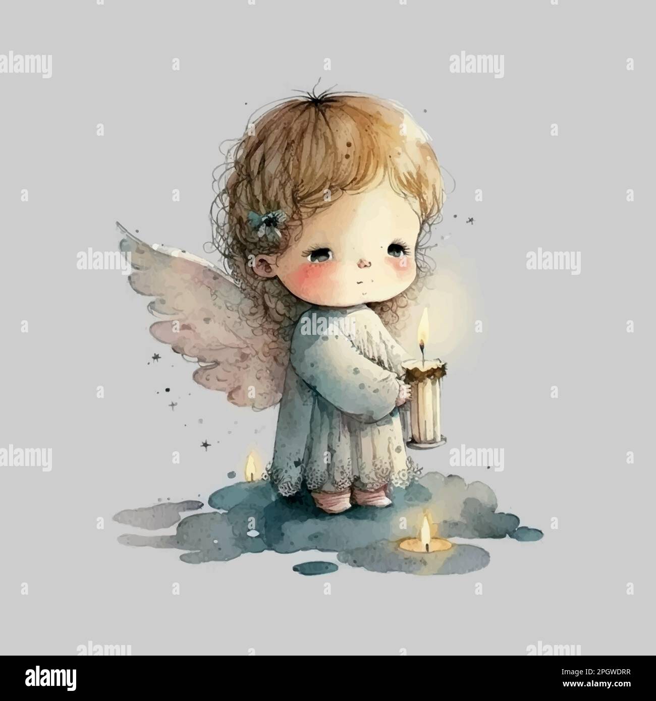 Kleiner engel mit kerze Stock-Vektorgrafiken kaufen - Alamy