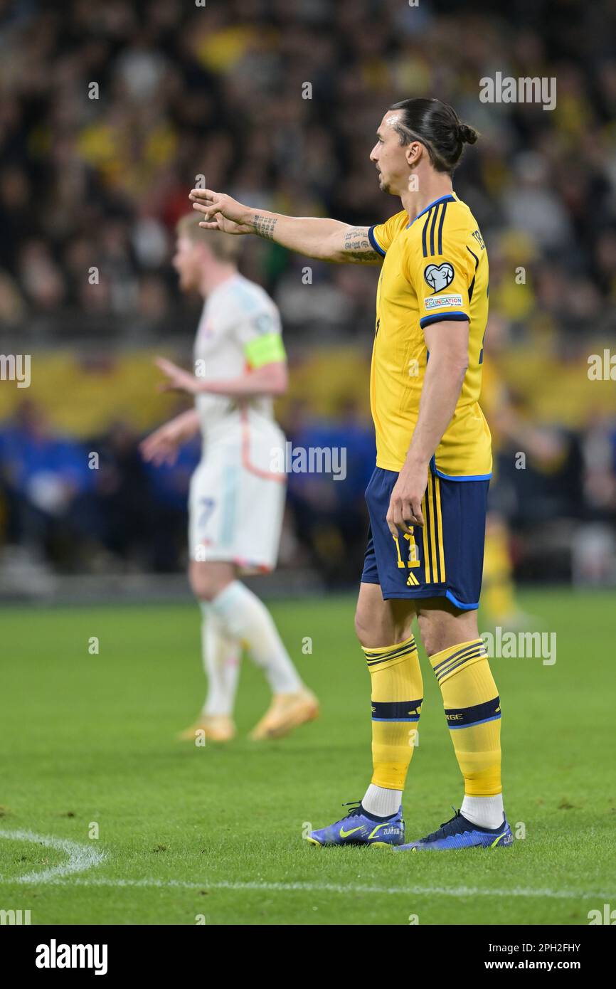 STOCKHOLM, SCHWEDEN - MÄRZ 24: Schwedischer Zlatan Ibrahimovic während ...