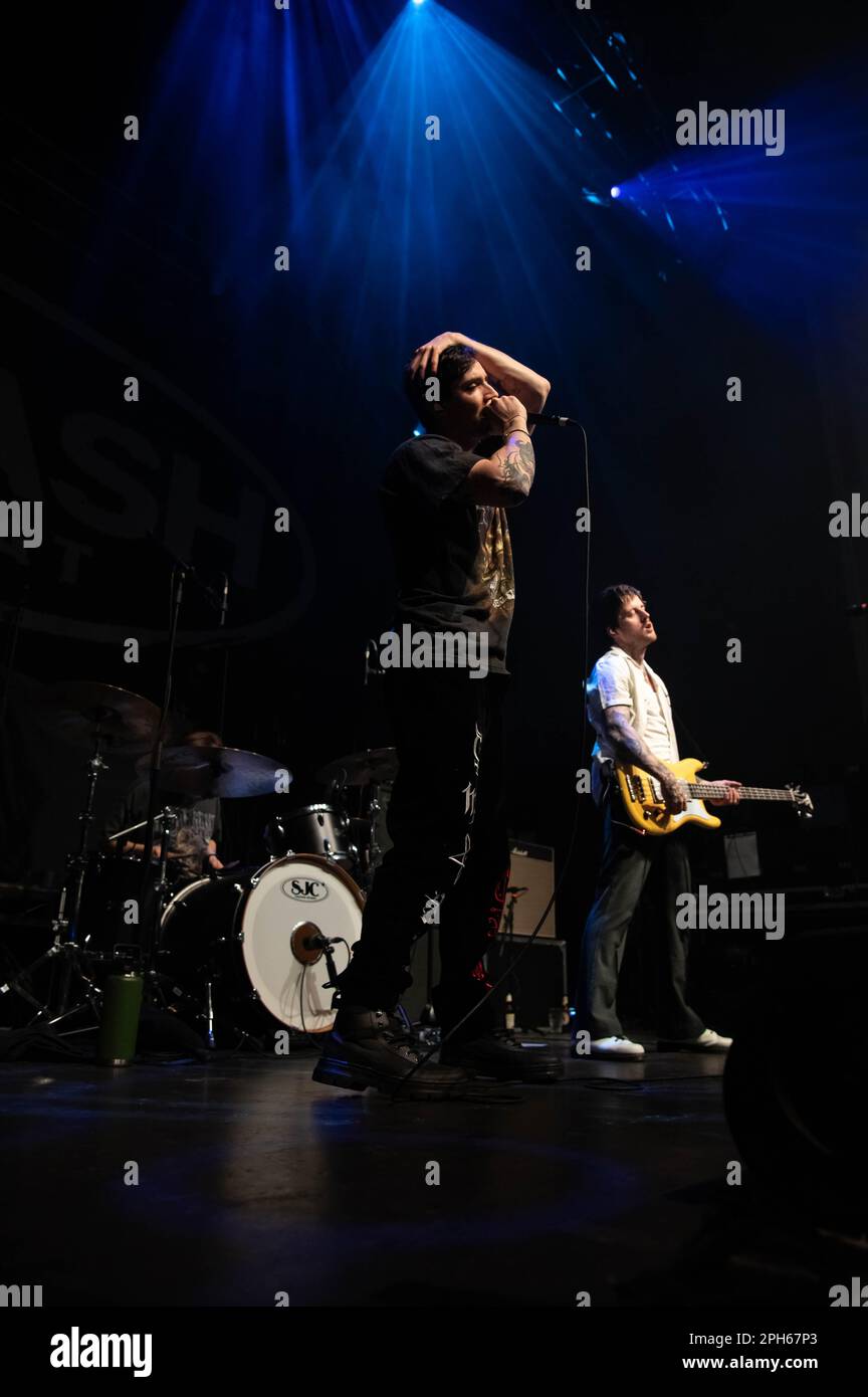 Tobi Duncan vom Müllboot tritt am 22. März 2023 in der O2 Academy ...