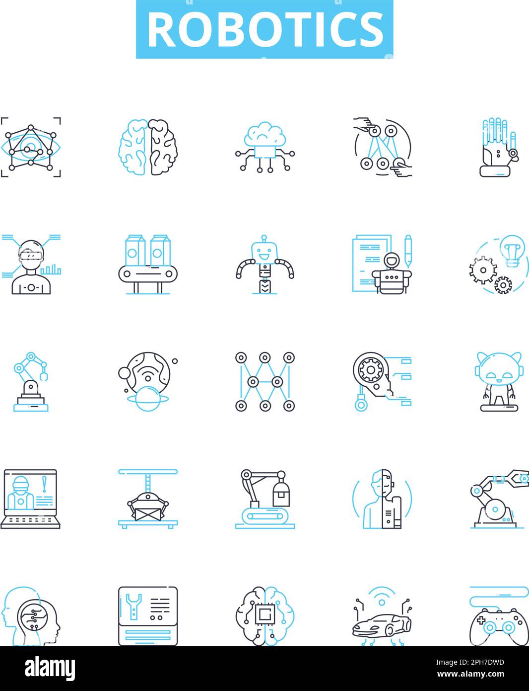 Symbole für Vektorlinien der Robotik festgelegt. Roboter ...