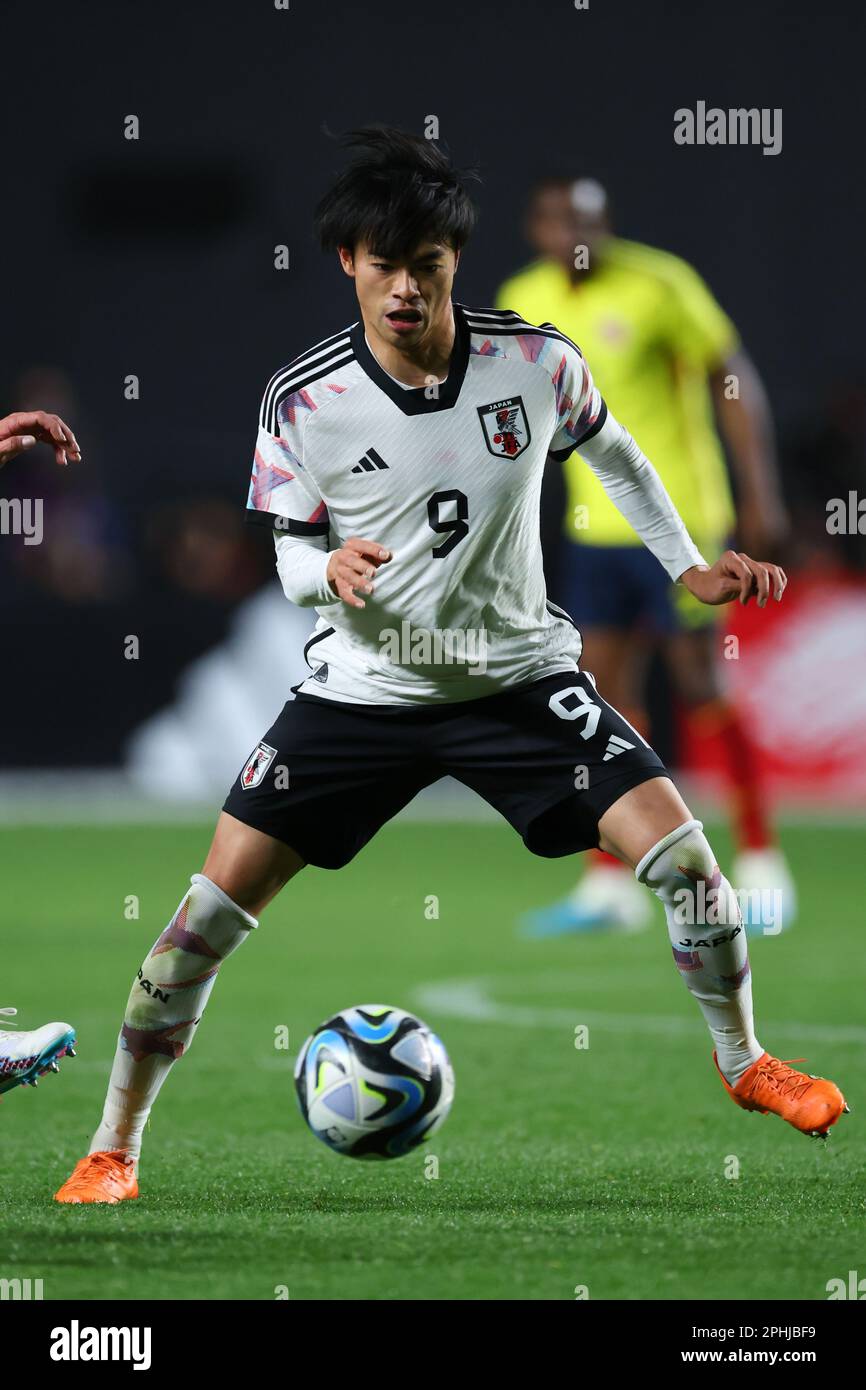 Yodoko Sakura Stadium, Osaka, Japan. 28. März 2023. Kaoru Mitoma (JPN ...