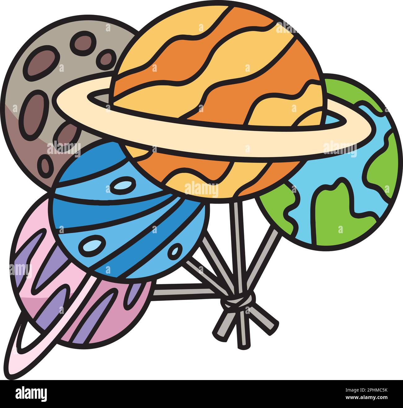 Cartoon illustration floating balloon fly Stock-Vektorgrafiken kaufen ...