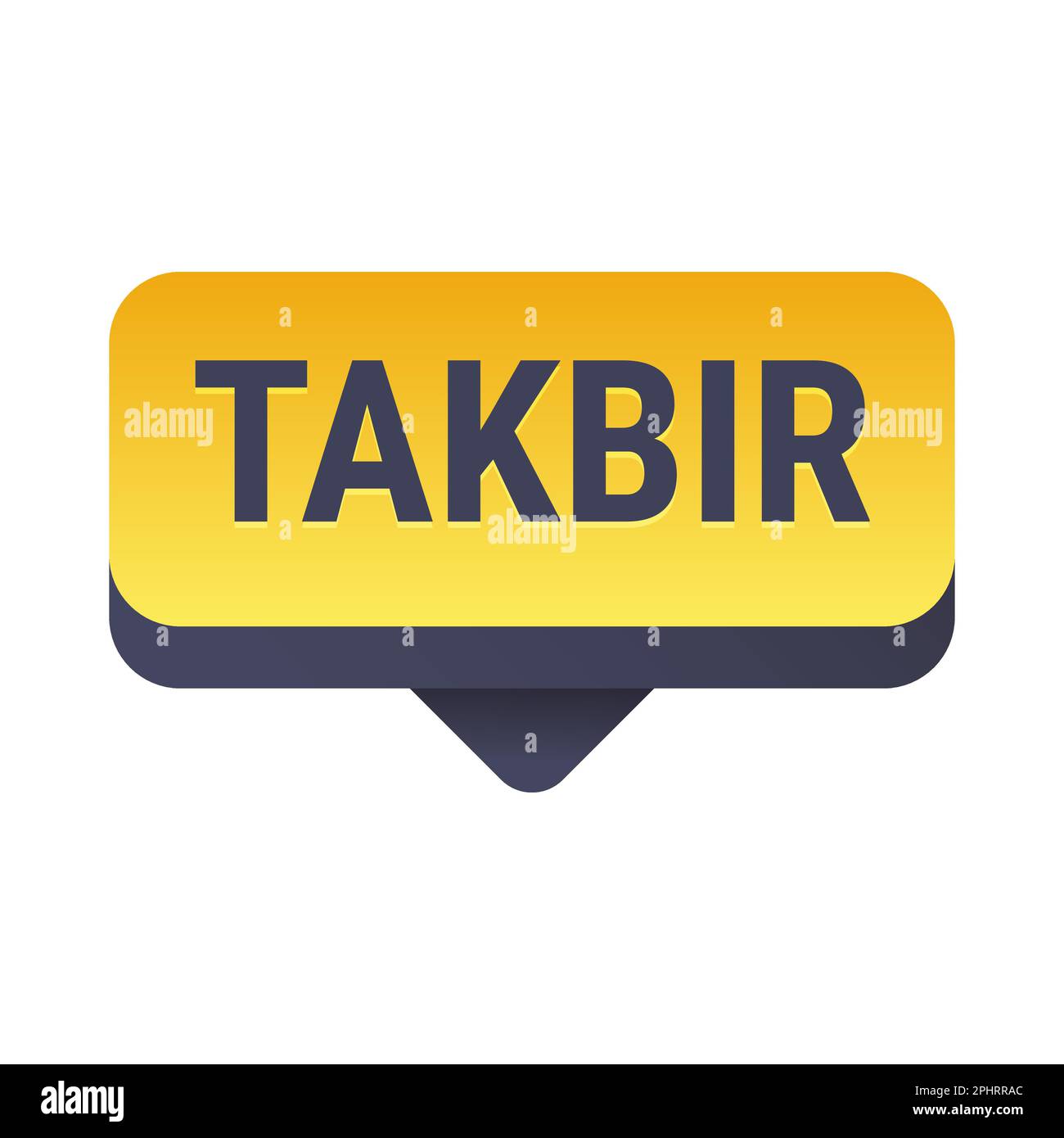 Takbir Allahu Akbar gelber Vektor Callout Banner mit Aufruf zum Gebet ...