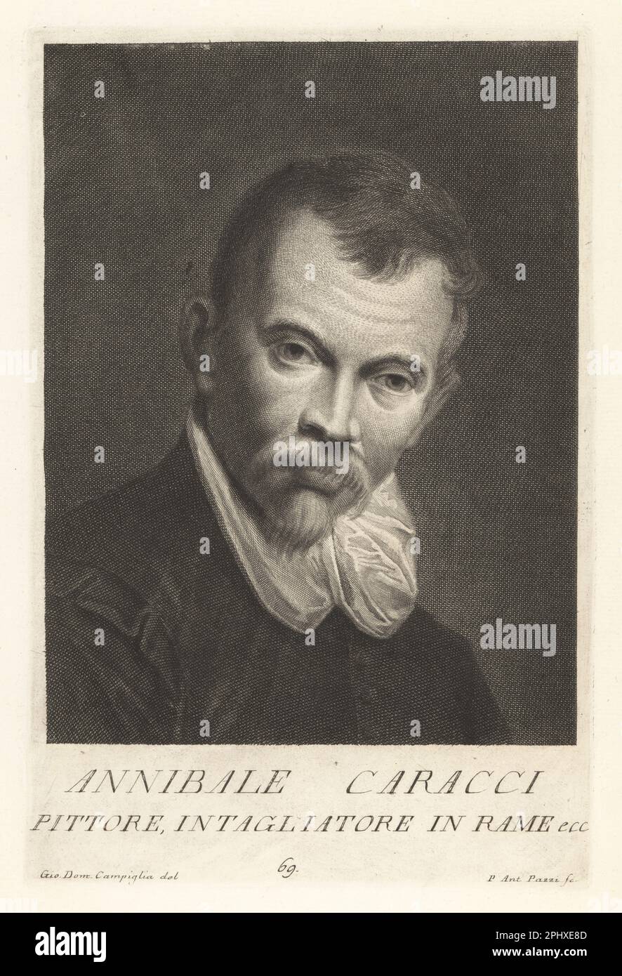 Annibale Carracci, italienischer Maler, Gravierer und Lehrer, aktiv in ...