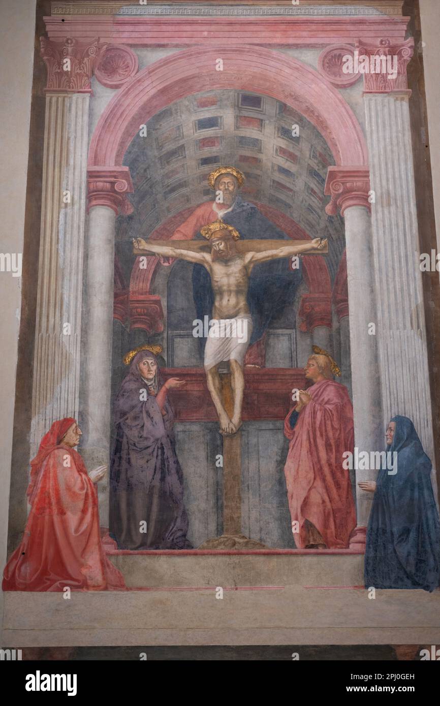 Masaccios Meisterwerk Trinity an der Wand in Santa Maria Novella ...