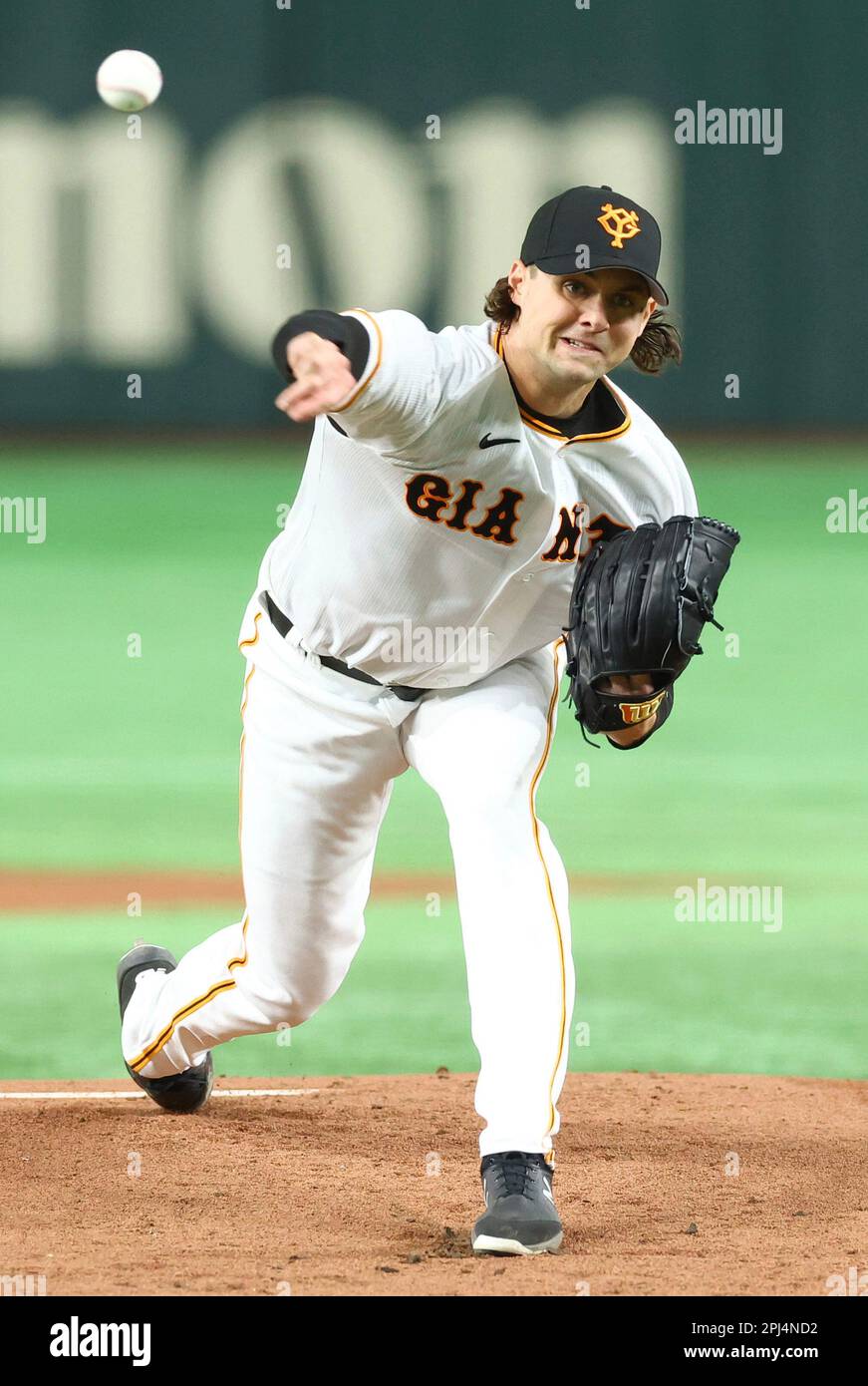 U.S. Tyler Joseph Beede of Yomiuri Giants throws a ball as a starter ...