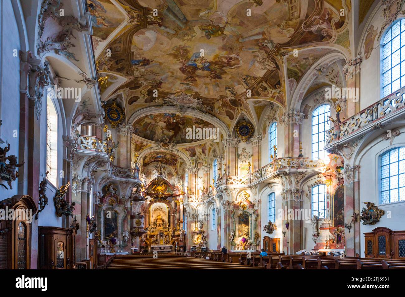 Pilgerkirche Birnau, Barockkirche, Innenansicht mit Deckengemälde und ...