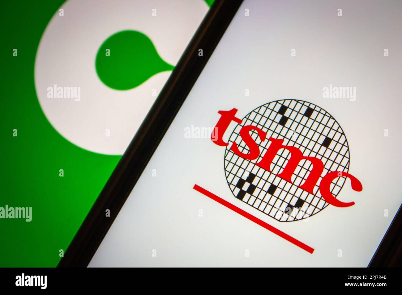 Taiwan Semiconductor Manufacturing Co (TSMC) Logo auf iPhone mit ...