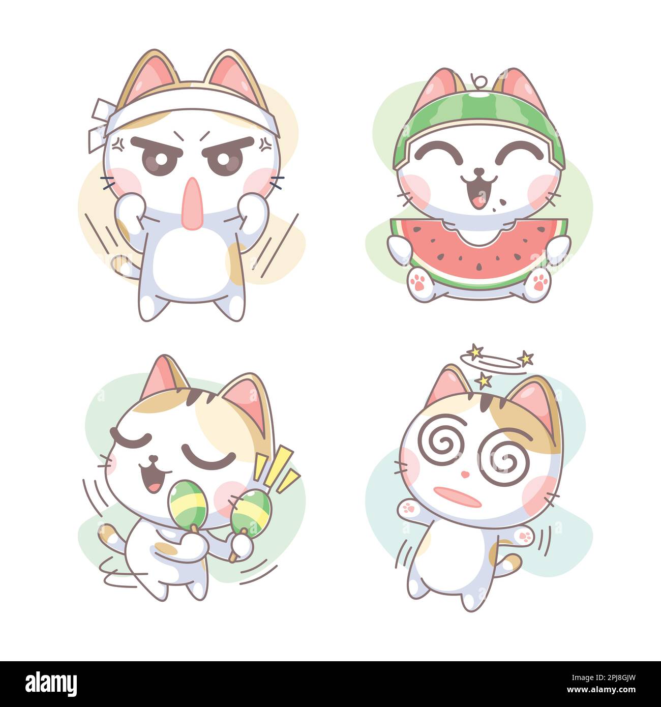 Cartoon cat emotionen Stock-Vektorgrafiken kaufen - Alamy