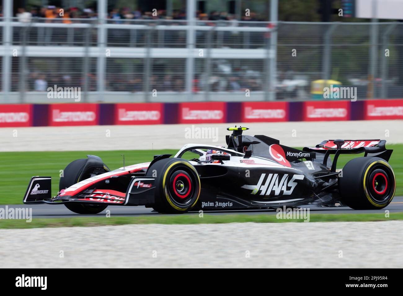 MELBOURNE, AUSTRALIA - APRIL 01: Nico Hulkenberg (27) driving for MoneyGram Haas F1 Team during ...