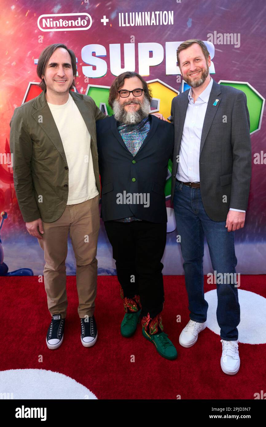 Michael Jelenic, from left, Jack Black and Aaron Horvath arrive at the ...