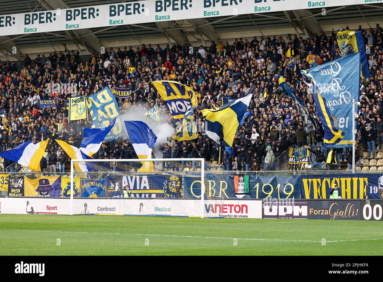 Alberto Braglia Stadium, Modena, Italien, 01. April 2023, Modena-Fans ...
