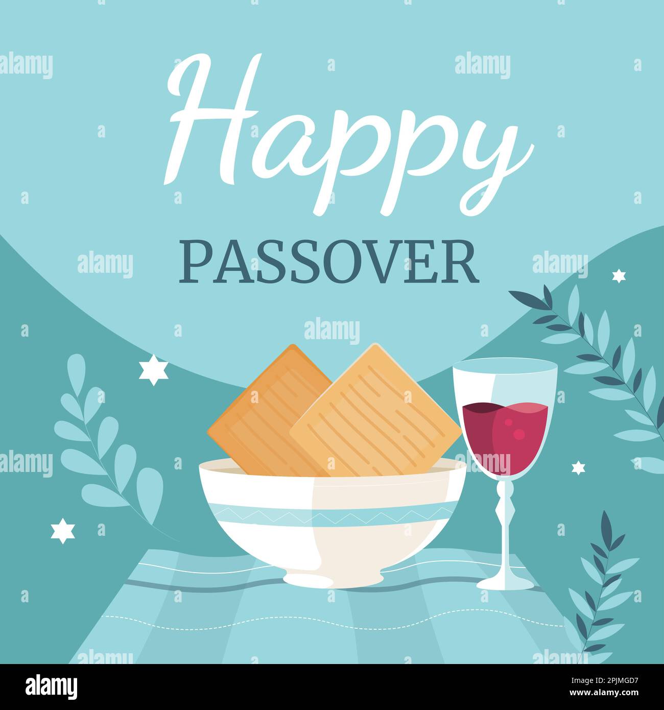 Happy Passover Jüdischer Feiertag, lasst uns Seder Pesach feiern ...