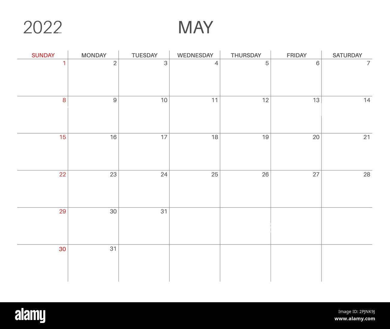 Kalender 2022 mai Stock-Vektorgrafiken kaufen - Alamy