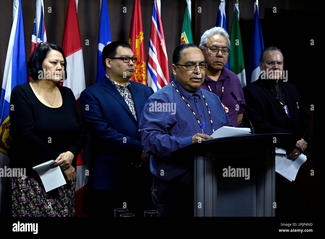 Ottawa, Kanadier 03. April 2023. Chief Michael Yellowback von Manto ...