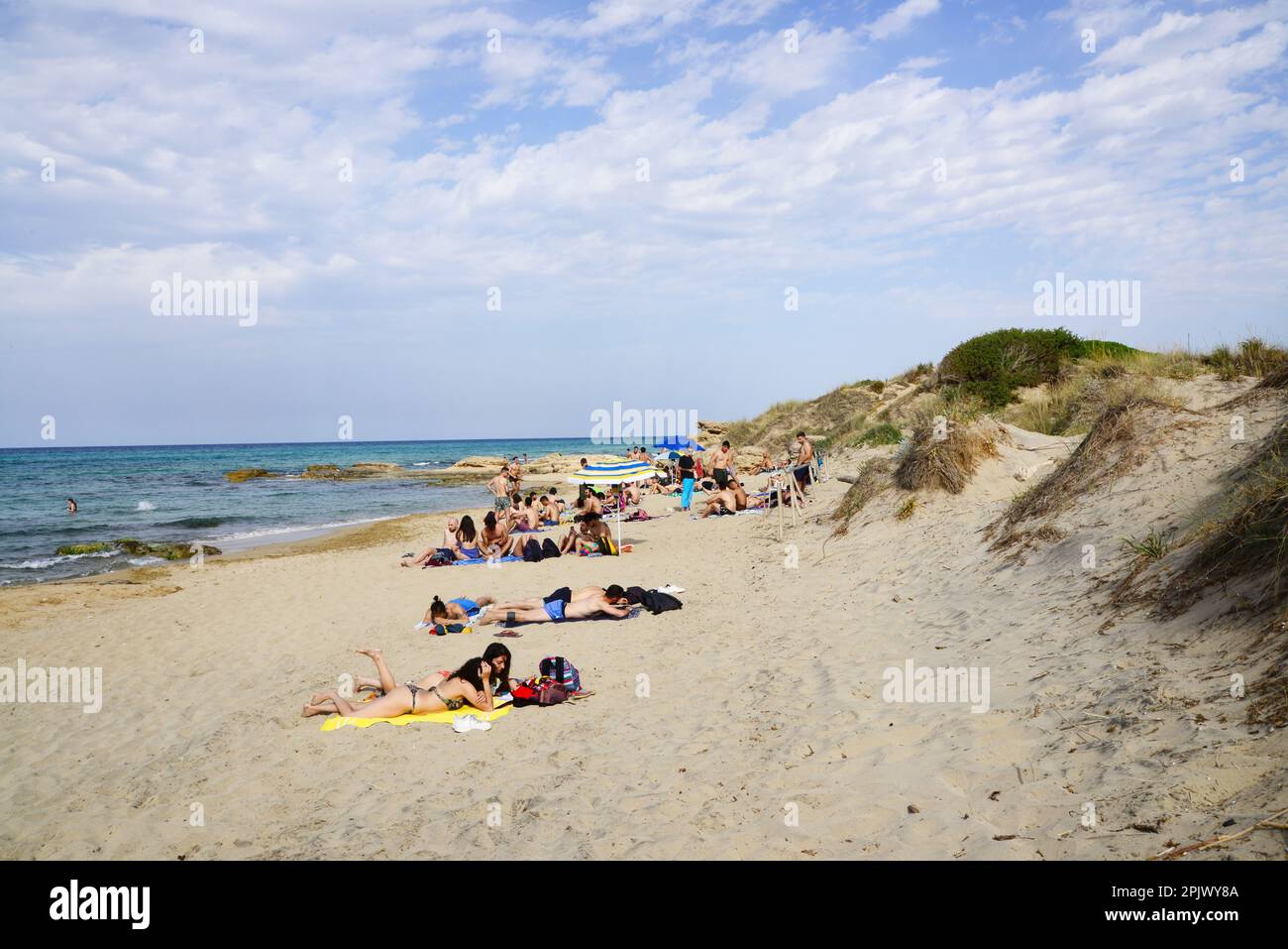 Regionalpark der Küstendünen von Torre Canne. Eine natürliche Oase, die ...