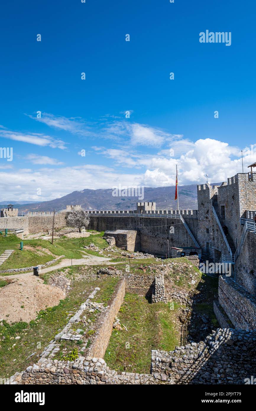 Festungsruine in Ohrid, Mazedonien im Sommer. Ein bedeutendes ...