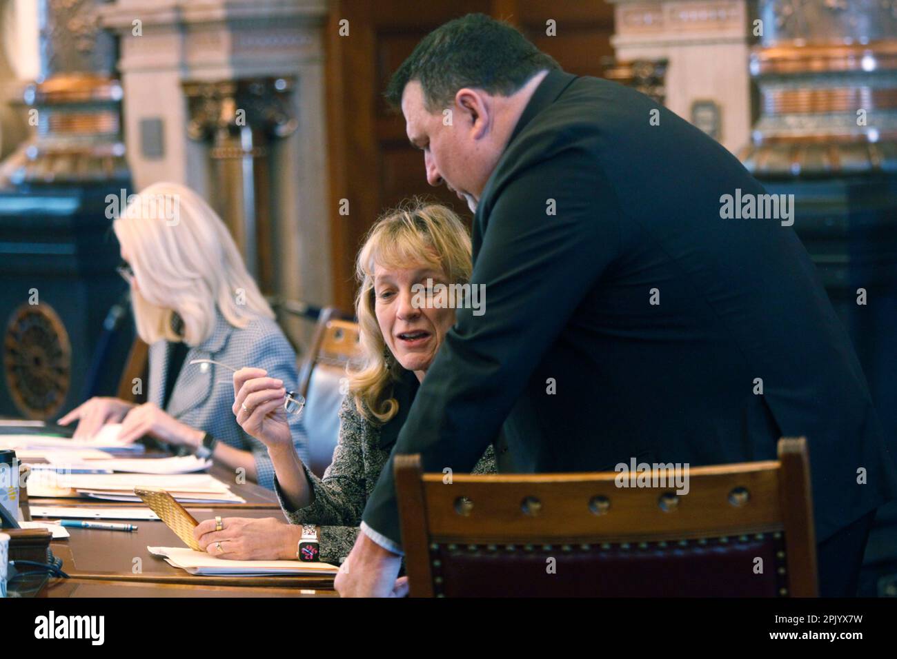 Kansas state Sens. Elaine Bowers, R-Concordia, and Rob Olson, R-Olathe ...