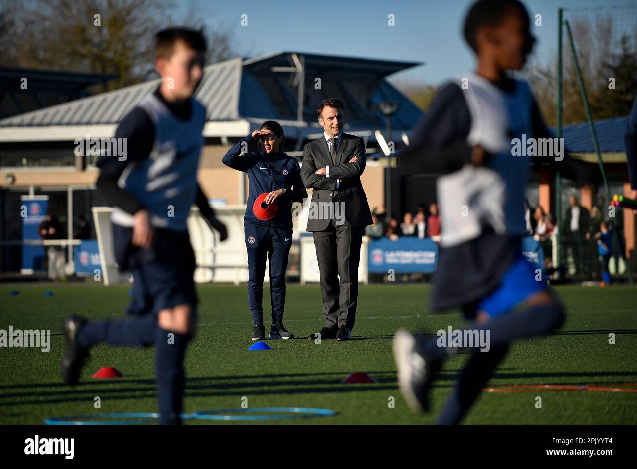 Clamart, Frankreich. 04. April 2023. Der französische Präsident ...