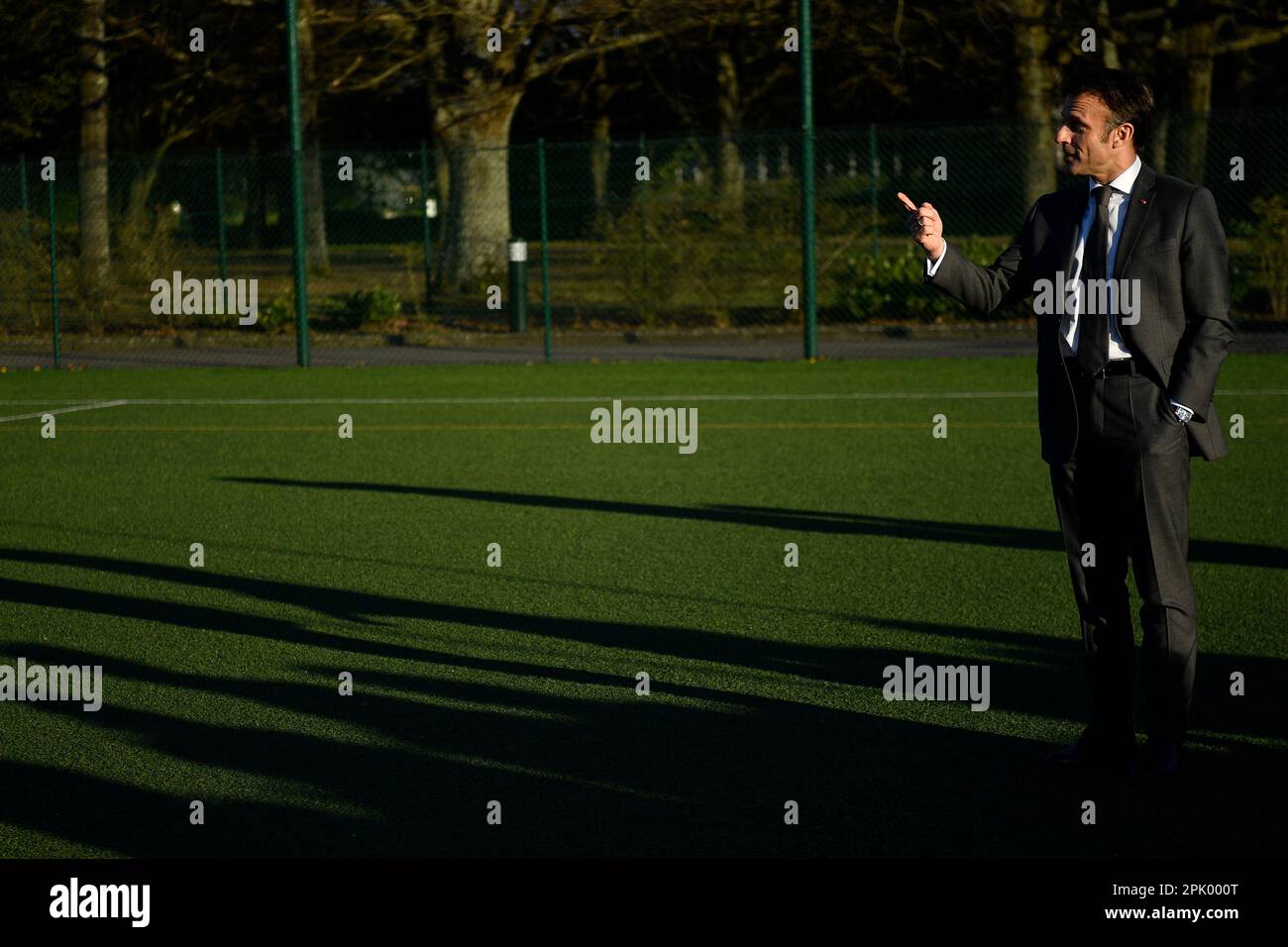 Clamart, Frankreich. 04. April 2023. Der französische Präsident ...
