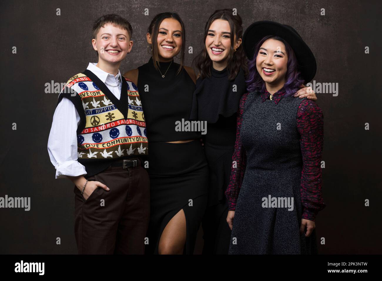 FILE - Ari Notartomaso, from left, Cheyenne Isabel Wells, Marisa Davila ...